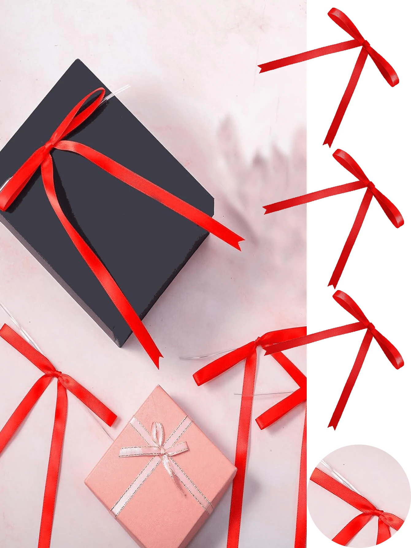 10 Pack Red Polyester Ribbon Twist Bows For Gift Wrapping, Cake ...