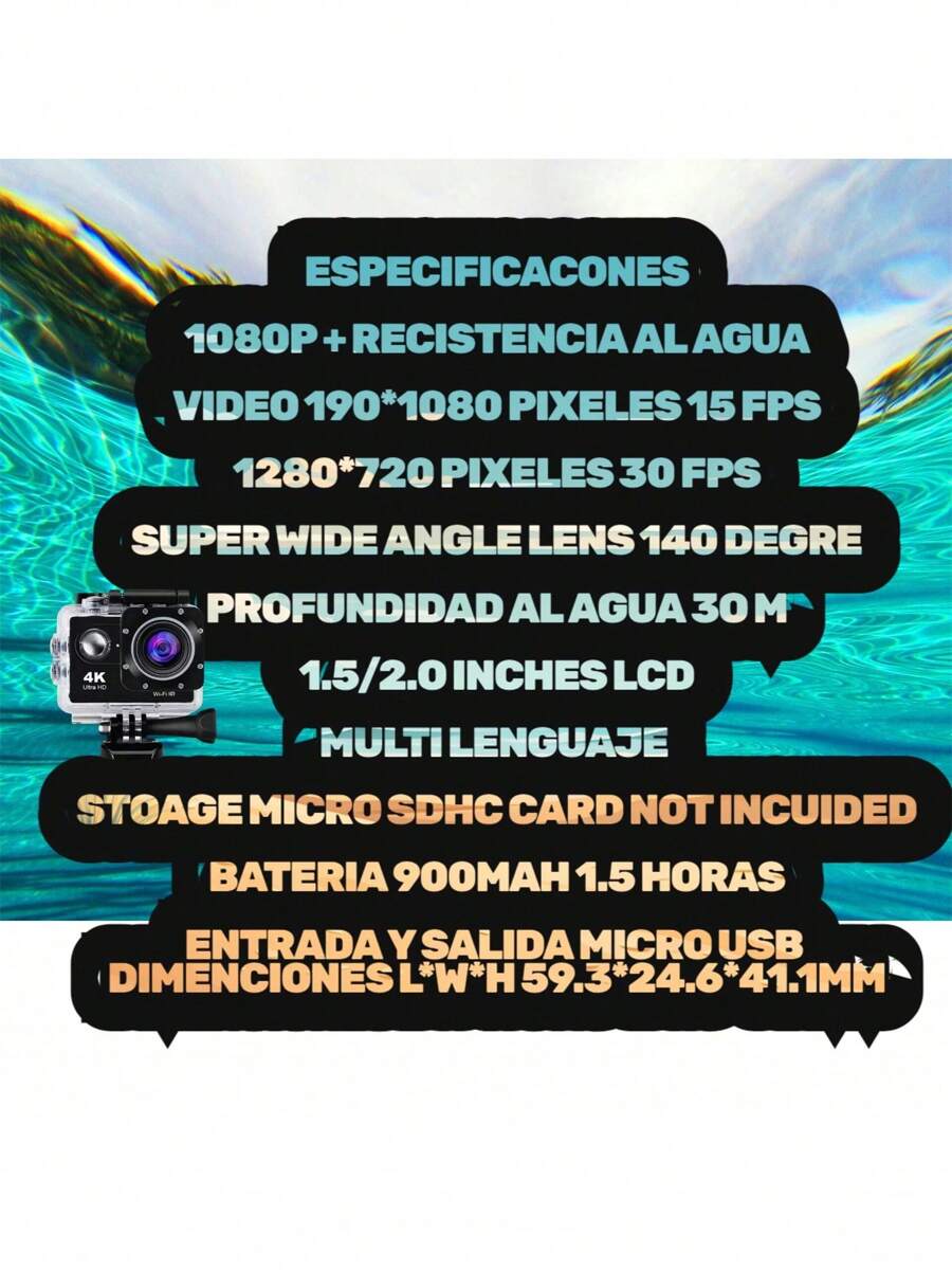 1 Pieza Cámara GoPro HD 1080: Captura tus aventuras en Full HD | Cámara ...