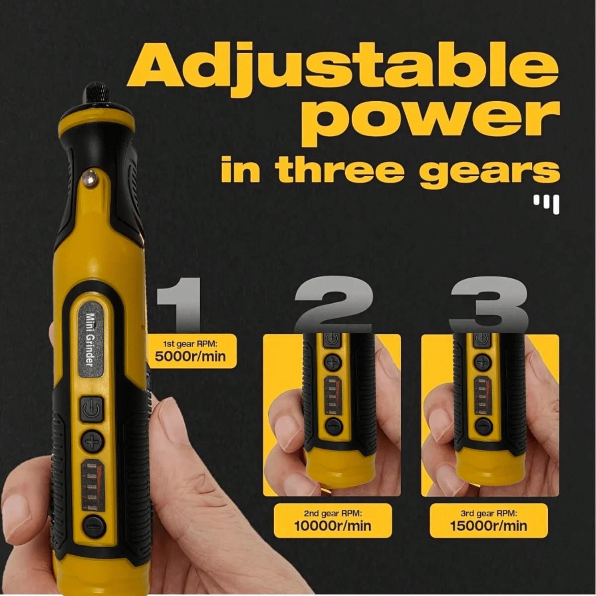 Mini herramienta rotativa inalámbrica, con 3 velocidades y carga USB, con 58 accesorios ...