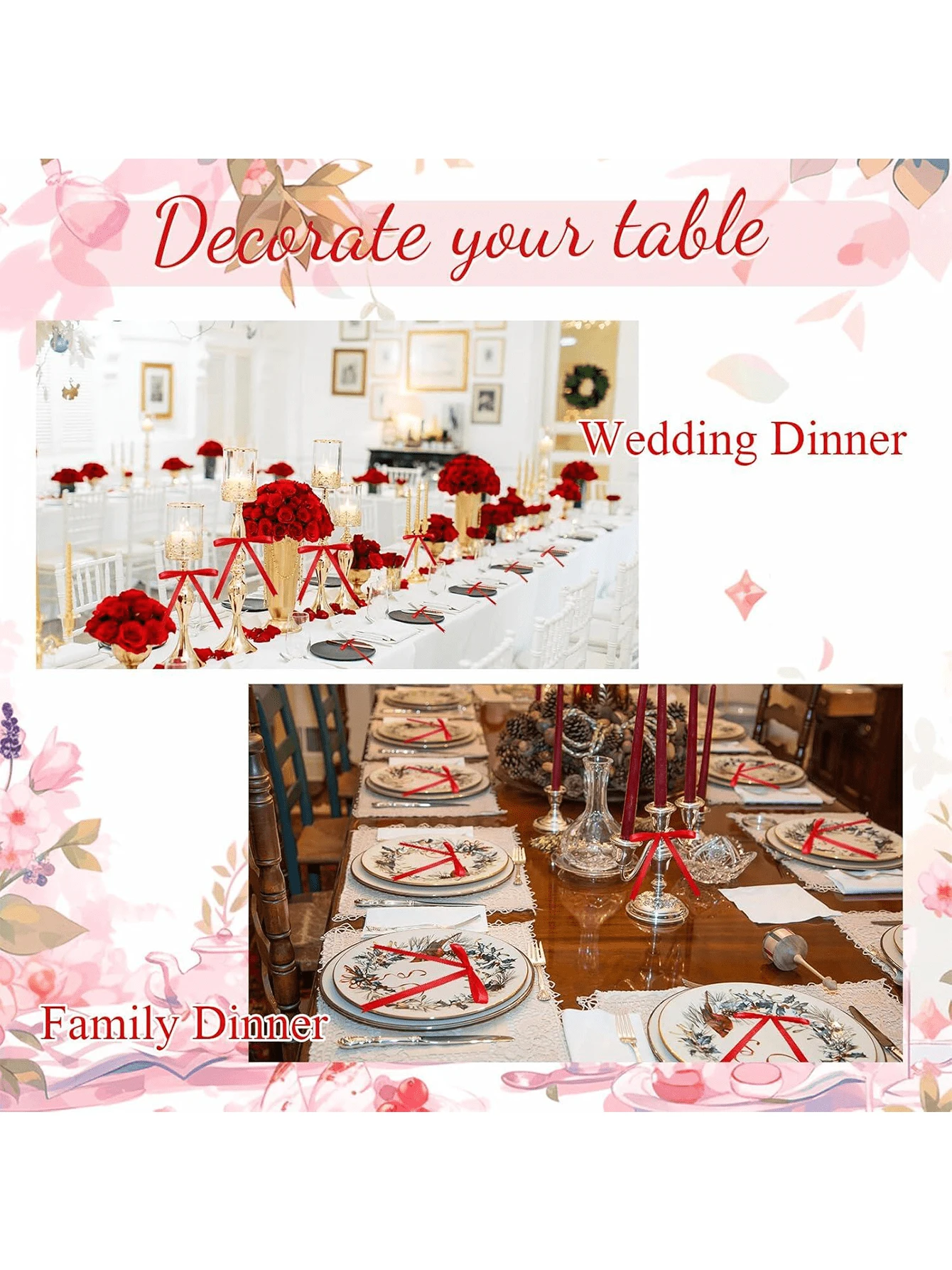 10 Pack Red Polyester Ribbon Twist Bows For Gift Wrapping, Cake ...