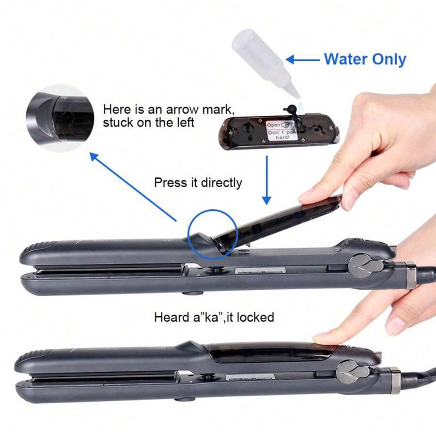 Steam Straightener For Hair Professional Steam Flat Iron Salon Ceramic Tourmaline Vapor Steam ...