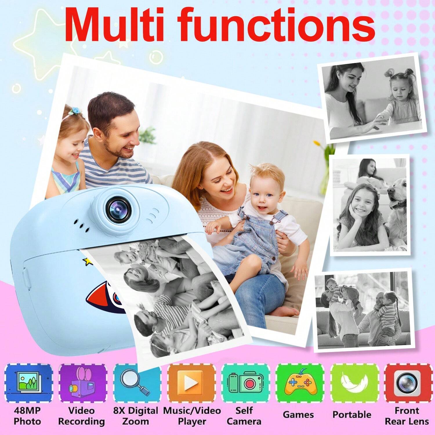 Fotocamera Selfie per bambini, regalo per bambine e bambini dai 6 agli ...