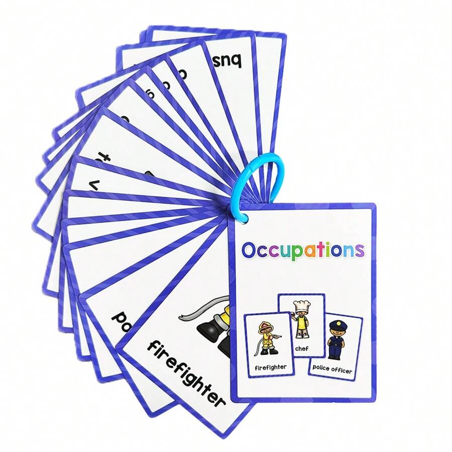 15pcs Kids English Flash Card Job Occupation Class Word Cards Early ...
