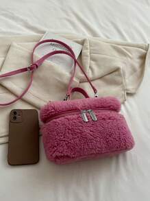 Women's Soft Fluffy Crossbody Bag Fluffy Top Handle Shoulder Bag Fall ...