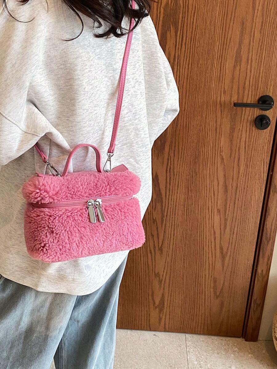 Women's Soft Fluffy Crossbody Bag Fluffy Top Handle Shoulder Bag Fall ...
