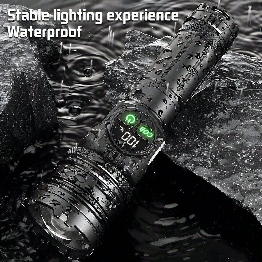1pc Multi-Modes LED Flashlight Powerful Zoom Flashlight Type-C ...