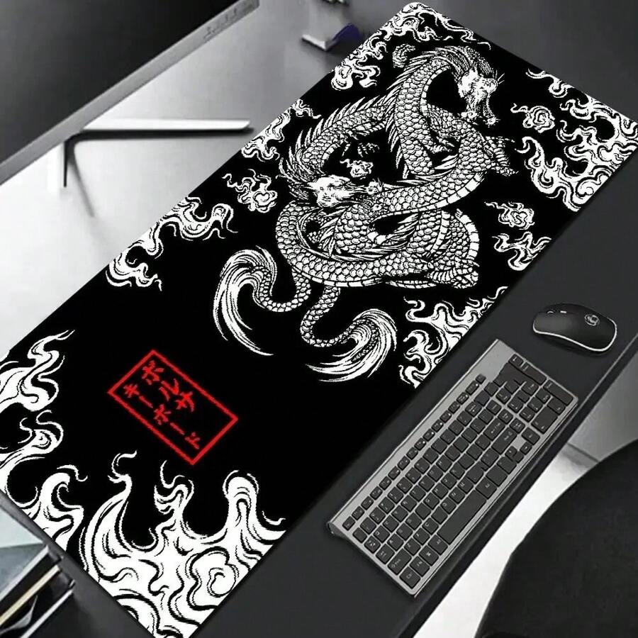 Japanese Dragon Large Gaming Mousepad XXL Extended Keyboard Mat Gamer ...