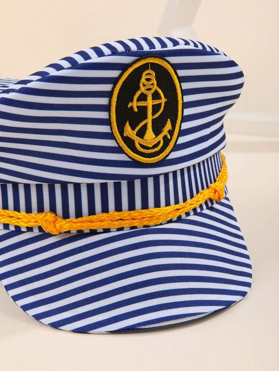 Festive Christmas Logo Police Hat, Sailor Captain Hat, Costume Role ...