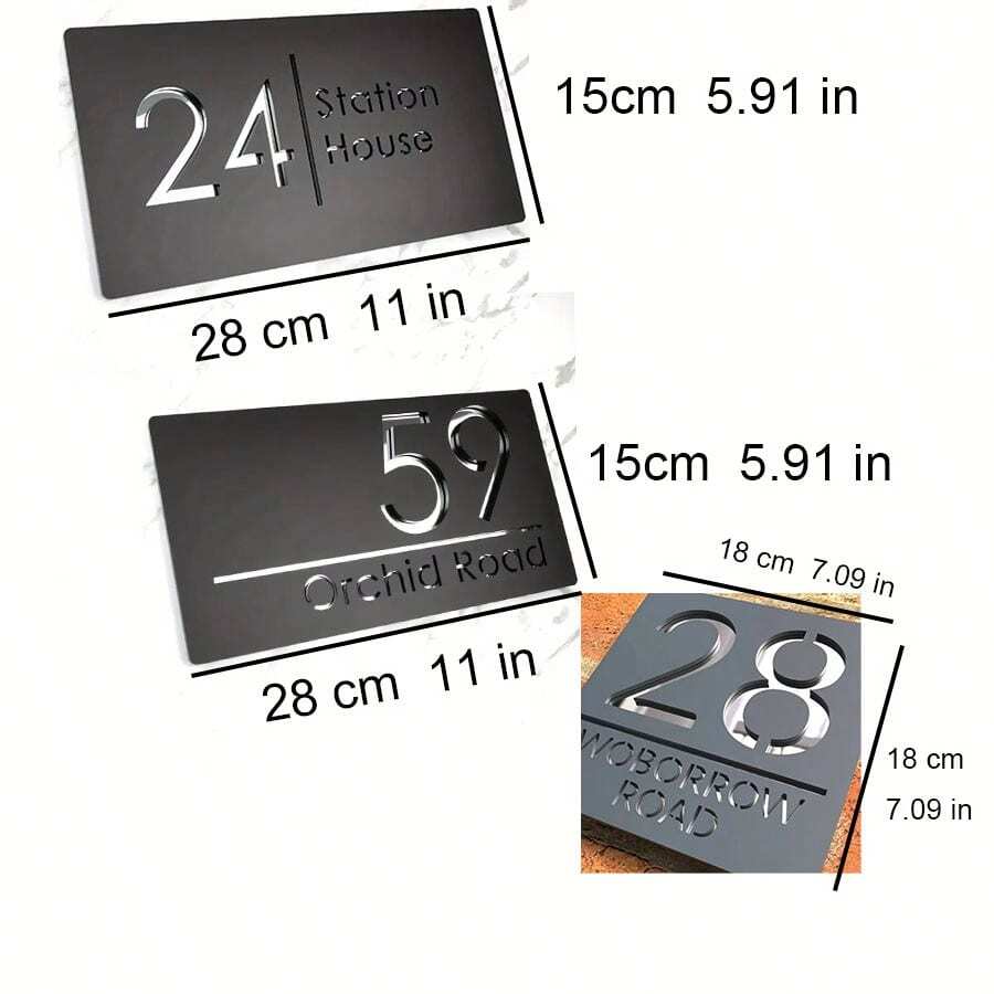 Customized Laser Cut Acrylic House Number Plate - Modern 3D Embossed ...