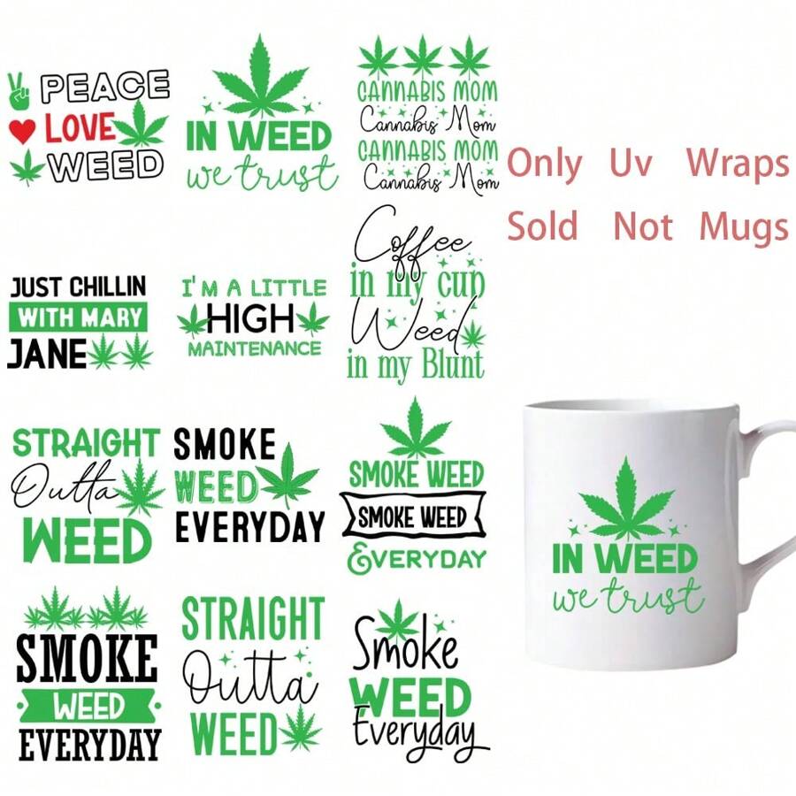 12pcs/Set Themed Decals For Stainless Steel Double Wall Insulated Cups ...