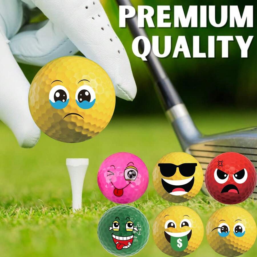 6 Count Soft Double Layer Graffiti Golf Balls Set, Low Resistance For Long Distance, Fun Cute ...