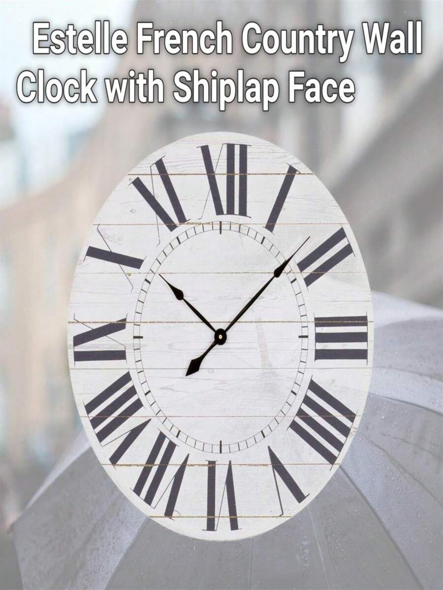 Aspire Home Accents 5865 Estelle French Country Wall Clock With Shiplap ...
