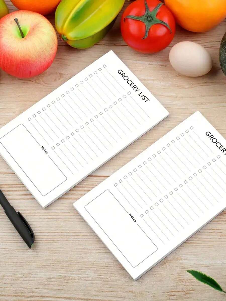 1pc Fridge Magnetic Shopping List Pad, White Magnetic Memo Pad, Fully ...