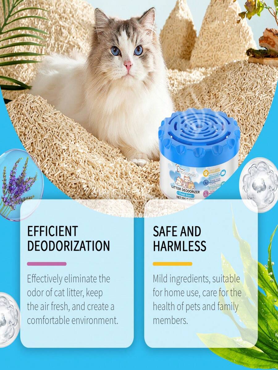 Cat Litter Deodorizer Canister - Gentle Formula Eliminates Cat Feces ...