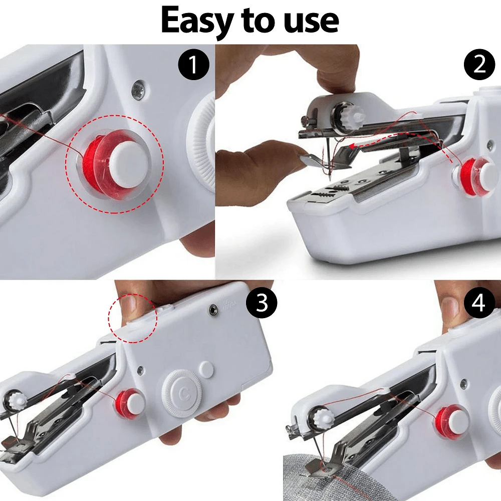 Handheld Sewing Machine Portable Mini Cordless Stitch Tool For Fabric ...
