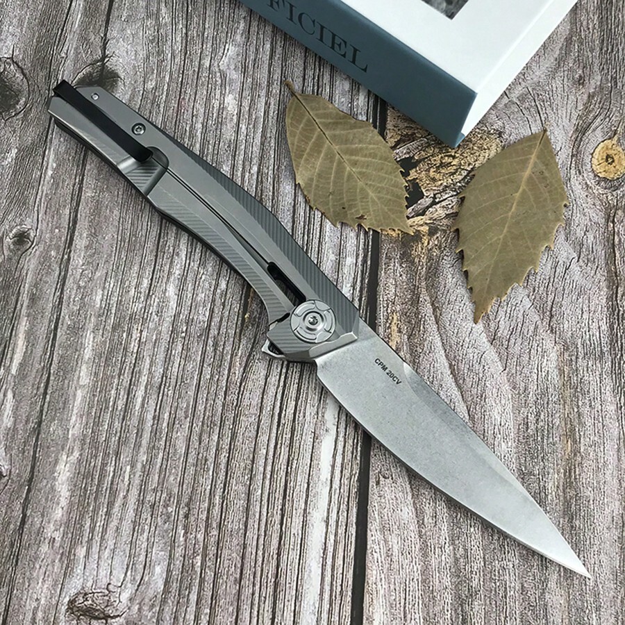 ZT 0707 Outdoor Camping D2 Steel Blade Pocket Knife Carbon Fiber Handle ...