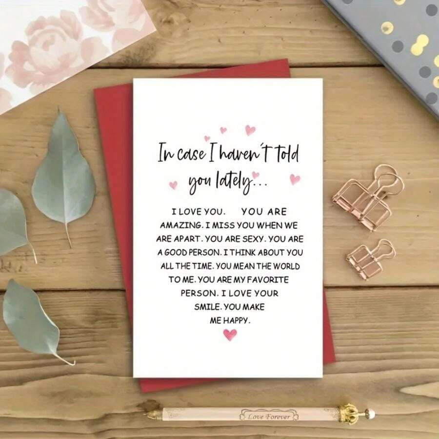 1pc Romantic Love Card - Heartwarming Anniversary, Birthday & I Love ...
