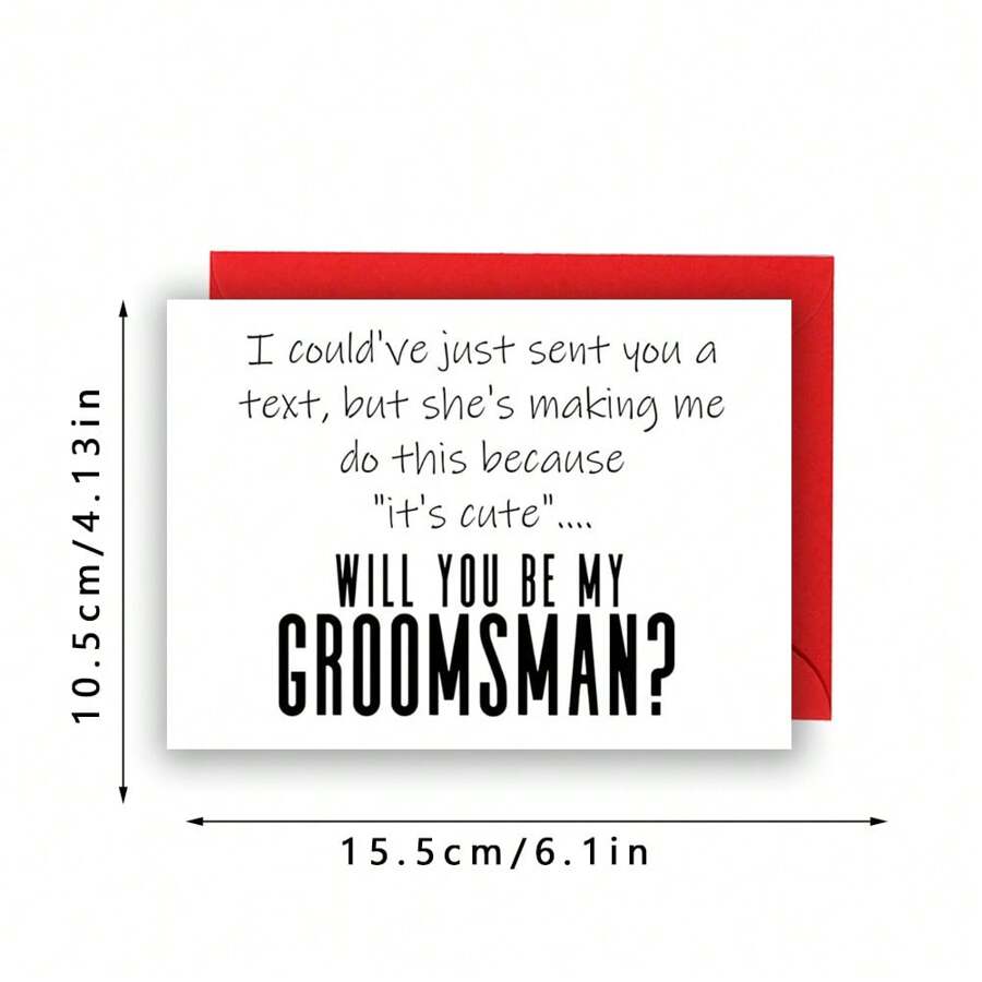 Proposal Card, Funny Groomsman Best Man Proposal Card, Will You Marry ...