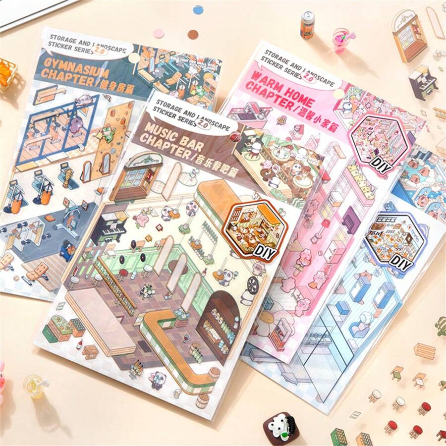 Storage Landscaping Sticker Series Mini Small Kitchen Landscaping Game ...