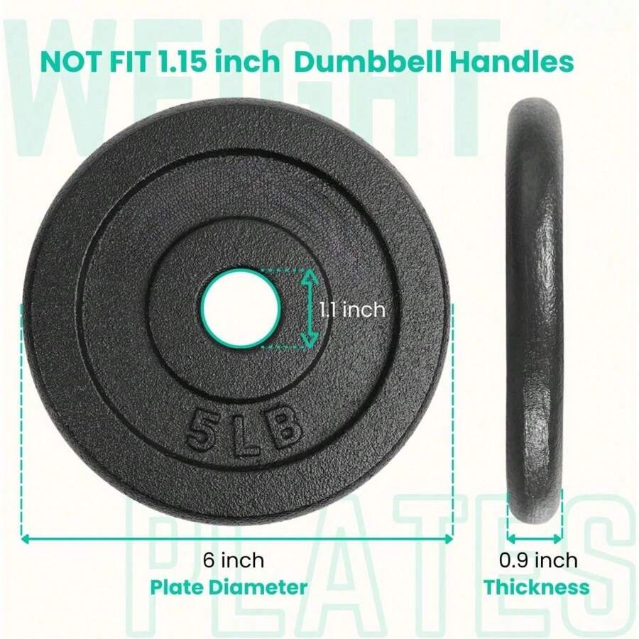 1 Inch Weight Plates Set 1.25 Lbs To 15 Lbs, Standard Weight Plate ...
