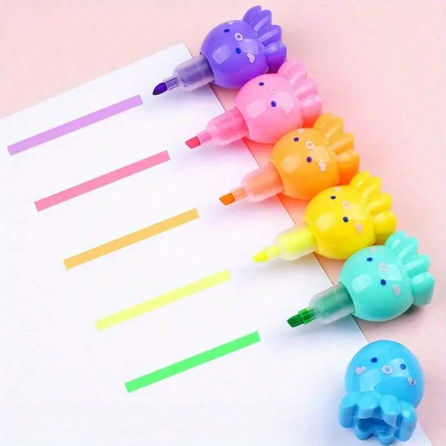 5 Colors Cute Octopus Highlighter Pens: Fluorescent Markers For ...