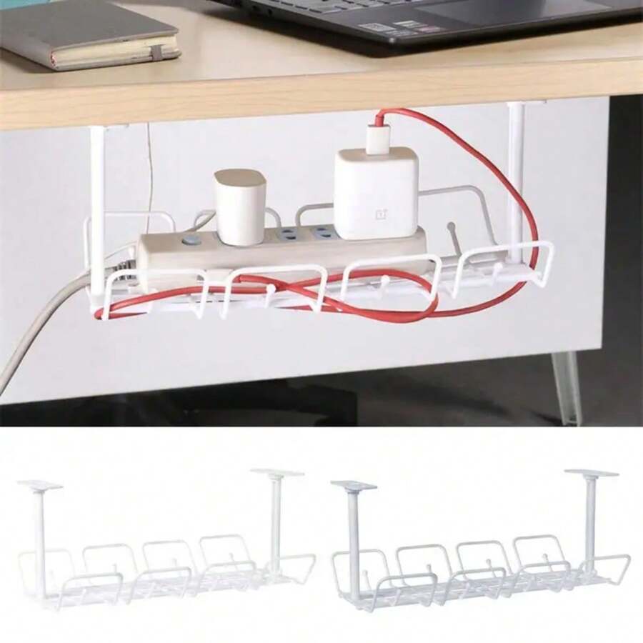 Office Wire Organizer Under Desk Storage Rack Cable Management Holder ...