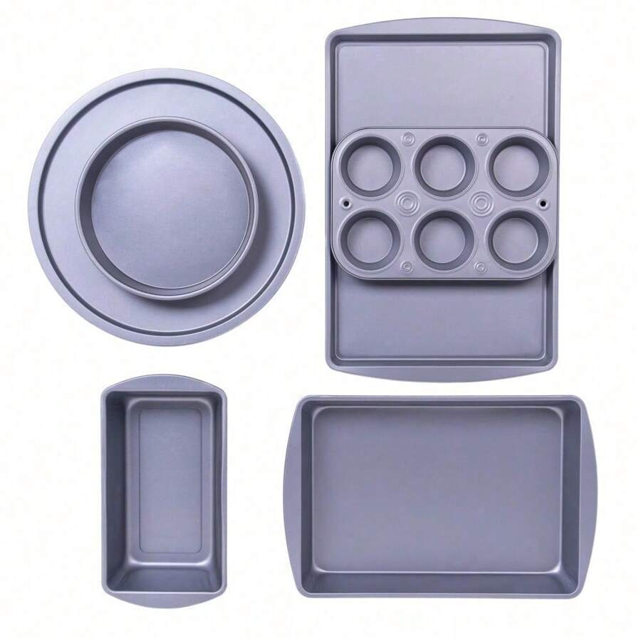 6-Piece Nonstick Bakeware Set, Muffin Cake & Pizza Pans Constructed Of ...