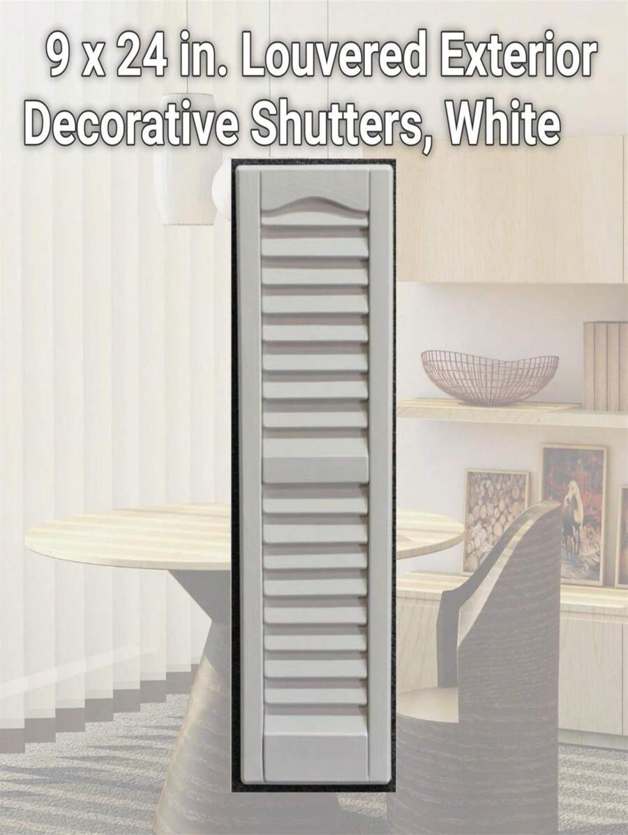 Weatherbest L0924WH-FH 9 X 24 In. Louvered Exterior Decorative Shutters ...