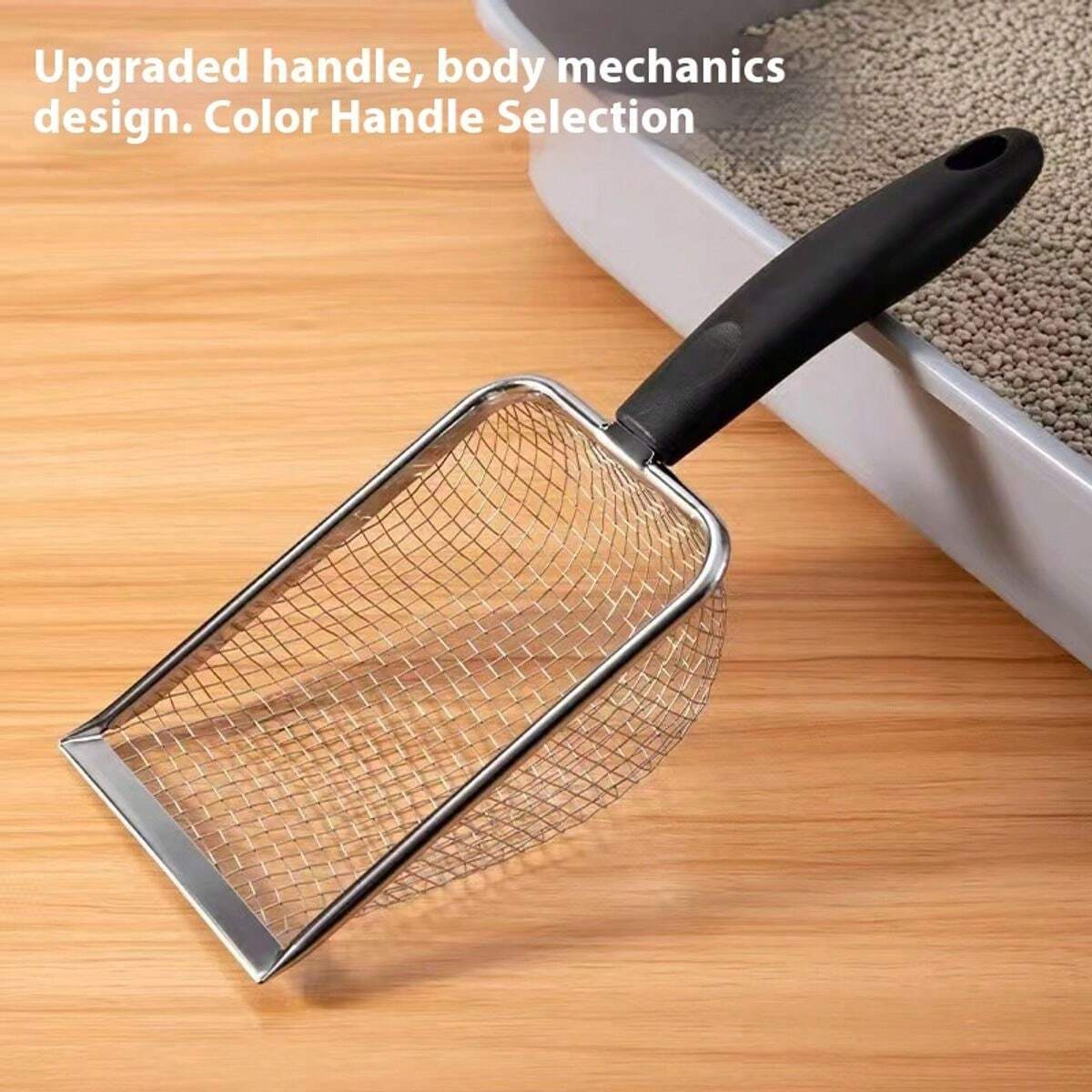 Cat Litter Scoop With Fine Holes, Stainless Steel Cat Poop Scoop ...