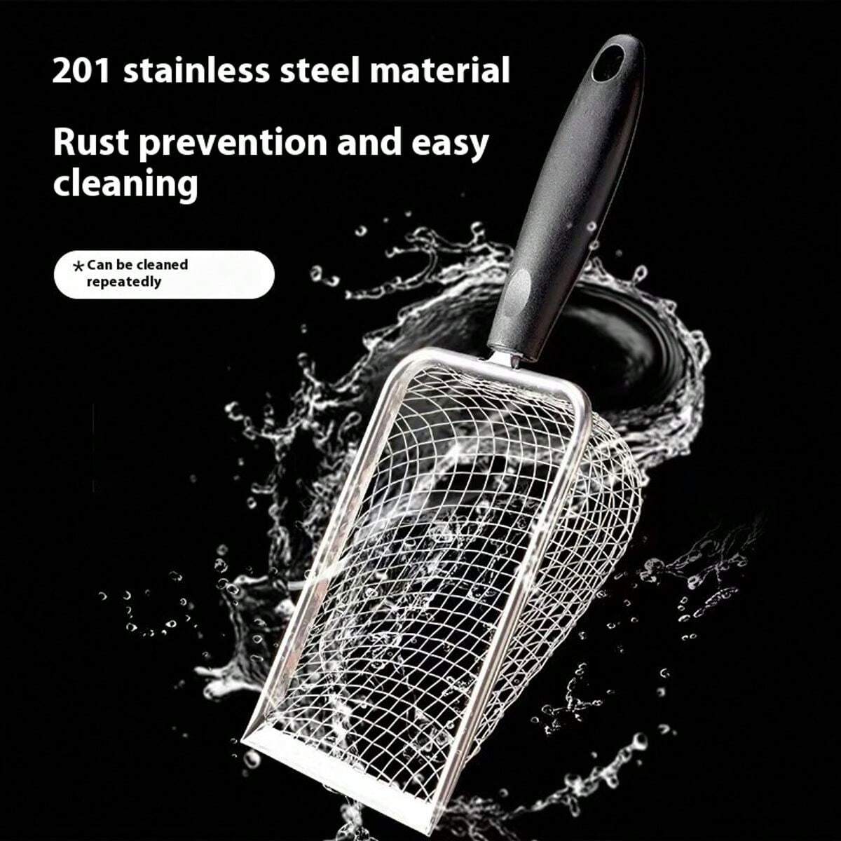 Cat Litter Scoop With Fine Holes, Stainless Steel Cat Poop Scoop ...