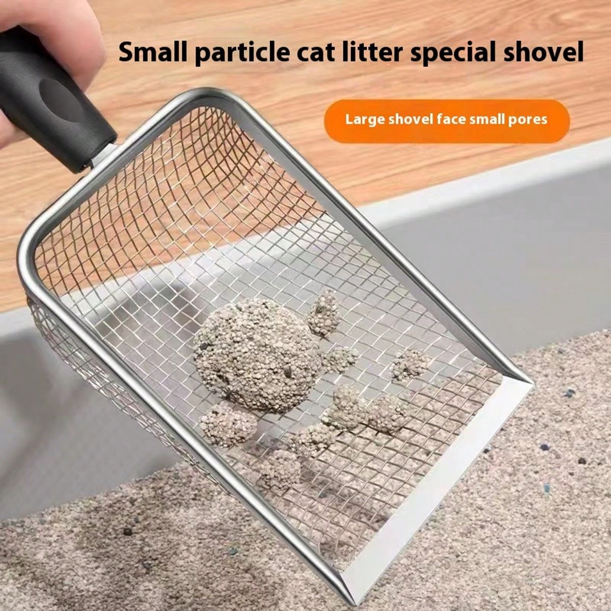Cat Litter Scoop With Fine Holes, Stainless Steel Cat Poop Scoop ...