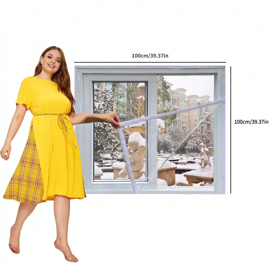 Window Insulation Screen Adjustable EVA Window Film Transparent Soft ...