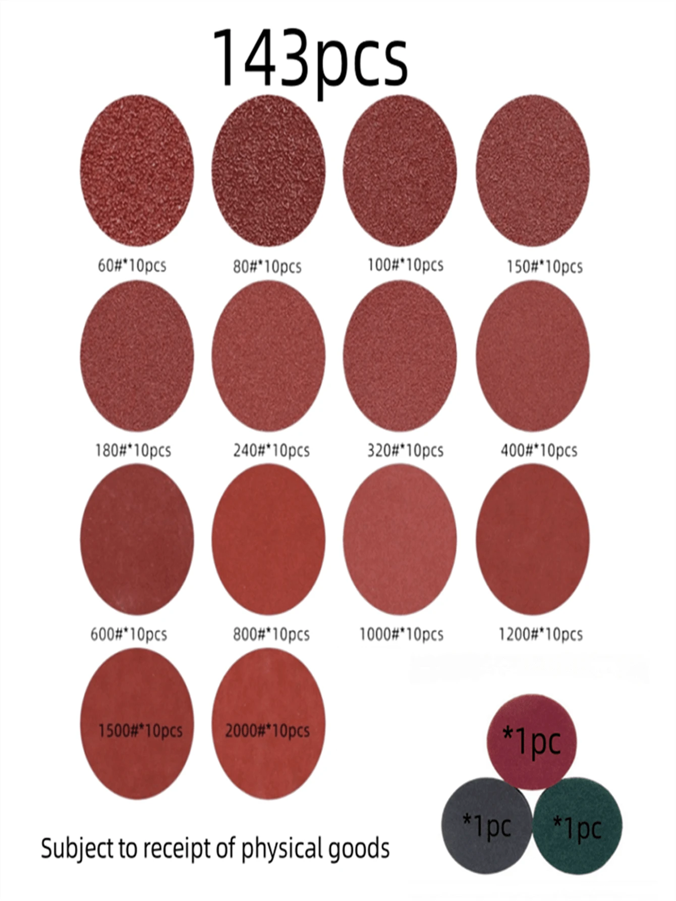 143pcs 1-Inch Red Flocked Self-Adhesive Sandpaper Sheets, Compatible ...