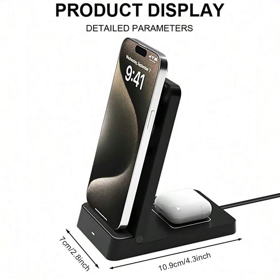 2 In 1 Magnetic Wireless Charger, 15W Max Wireless Charger Compatible ...