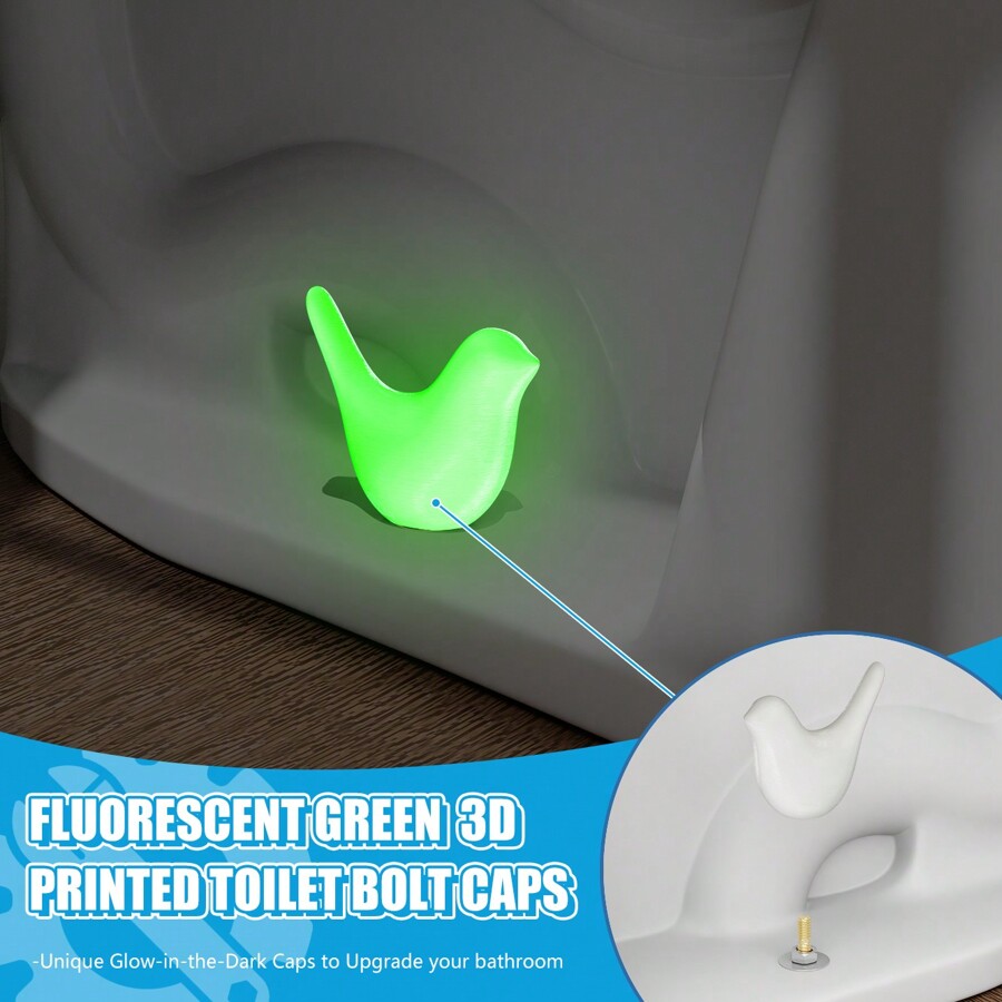Toilet Bolt Caps, 2 Packs Fluorescent Green Or Blue Toilet Bolt Caps ...