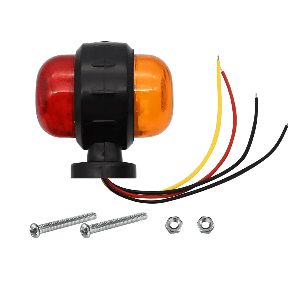 10pcs LED Car Side Marker Lights, 12-24V Dual-Color Red & Amber, Easy ...