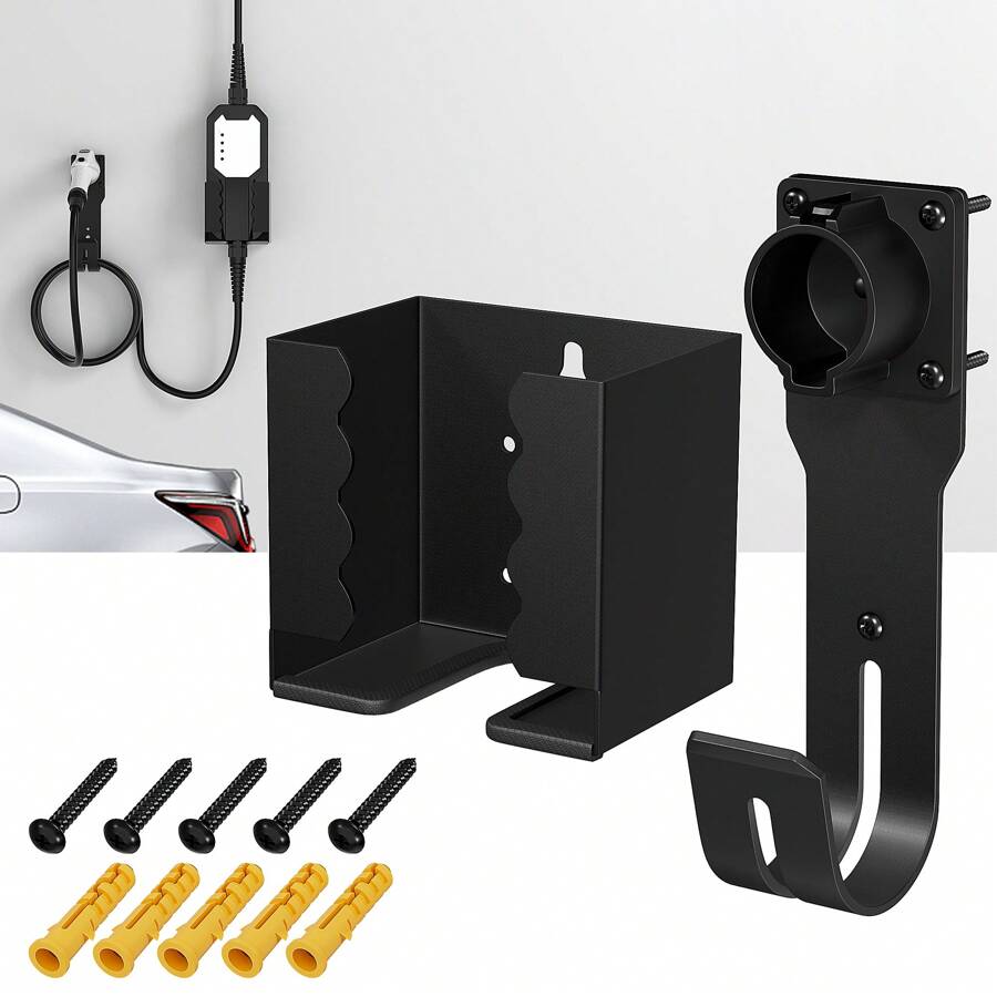 EV Charger Holder Wall Mount Kit EV Charger Holster Dock For SAE J1772 ...