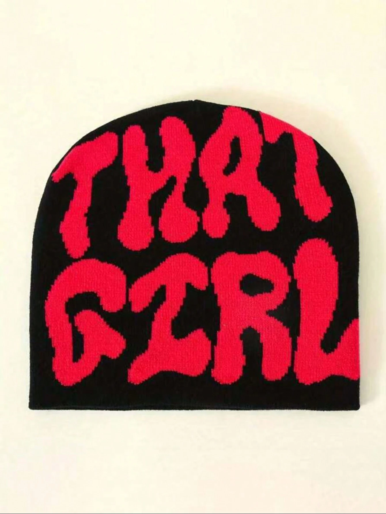 3pcs THAT Daily Use Jacquard Y2K Beanie Hat Hip Hop Gothic Color Block ...