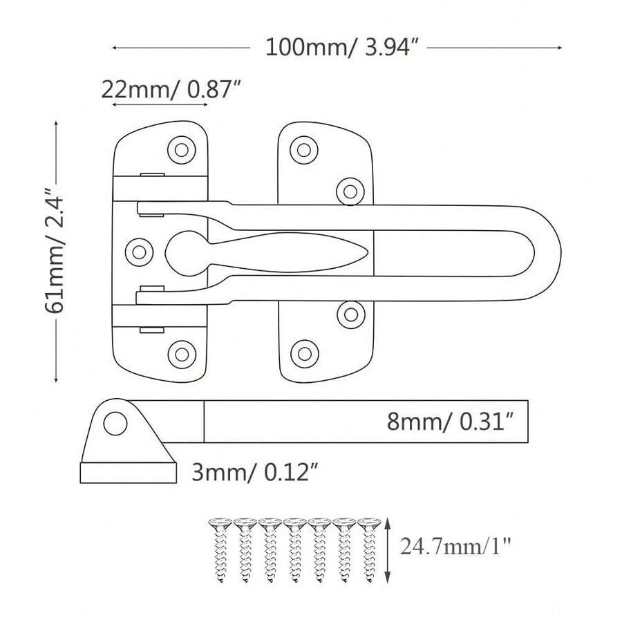 2Pack Security Door Restrictor Steel Window Guard Lock Entry Door ...