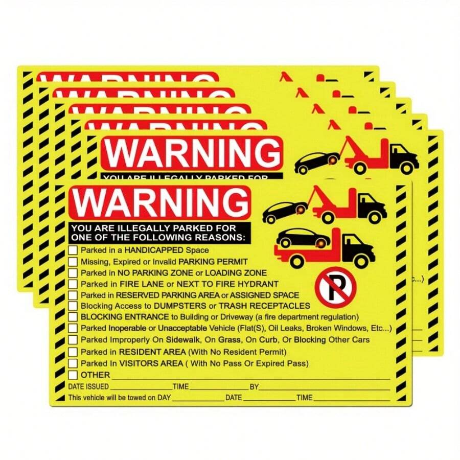 10 Blatt Aufkleber Illegales Parken Warnung Starke Aufkleber zum ...