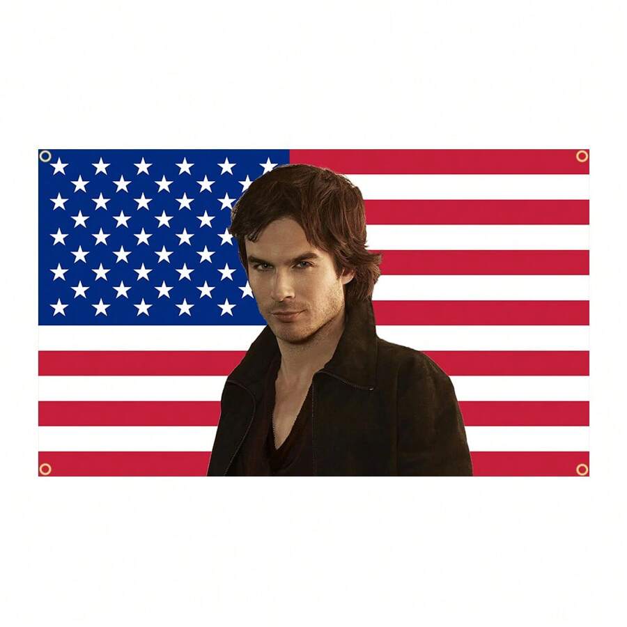 1pc Ian Somerhalder American Flag Vampires Poster Damon Salvatorea ...