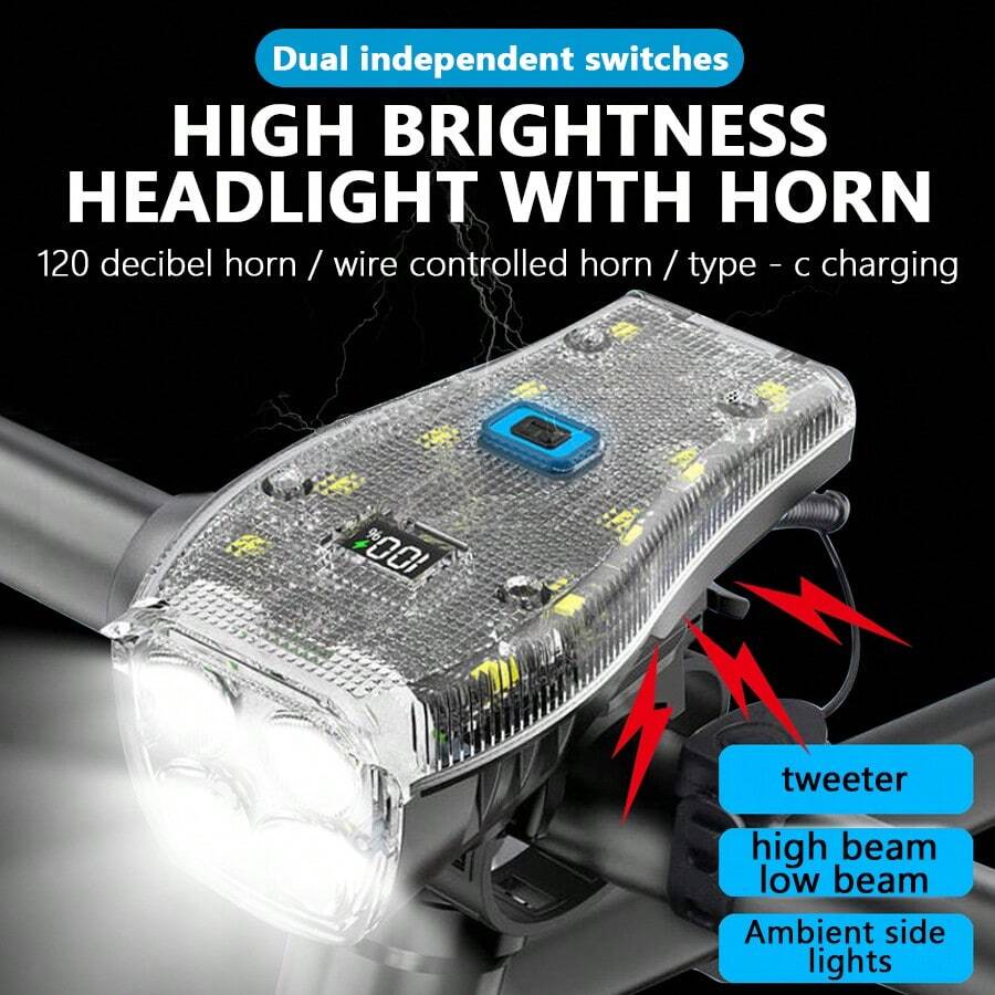 1pc High Bright Muti-Modes Bike Handlebar Flashlight Rechargable ...