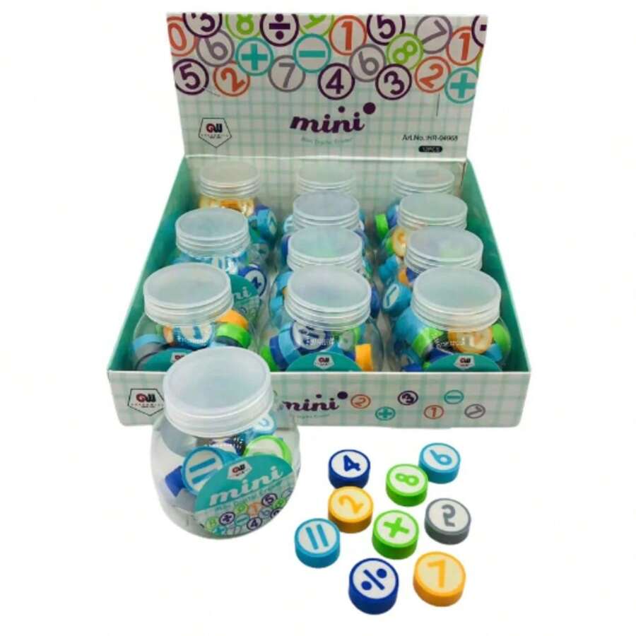 Jar Of Mini Erasers Numbers And Signs/Mini Letter/Cute School Eraser ...