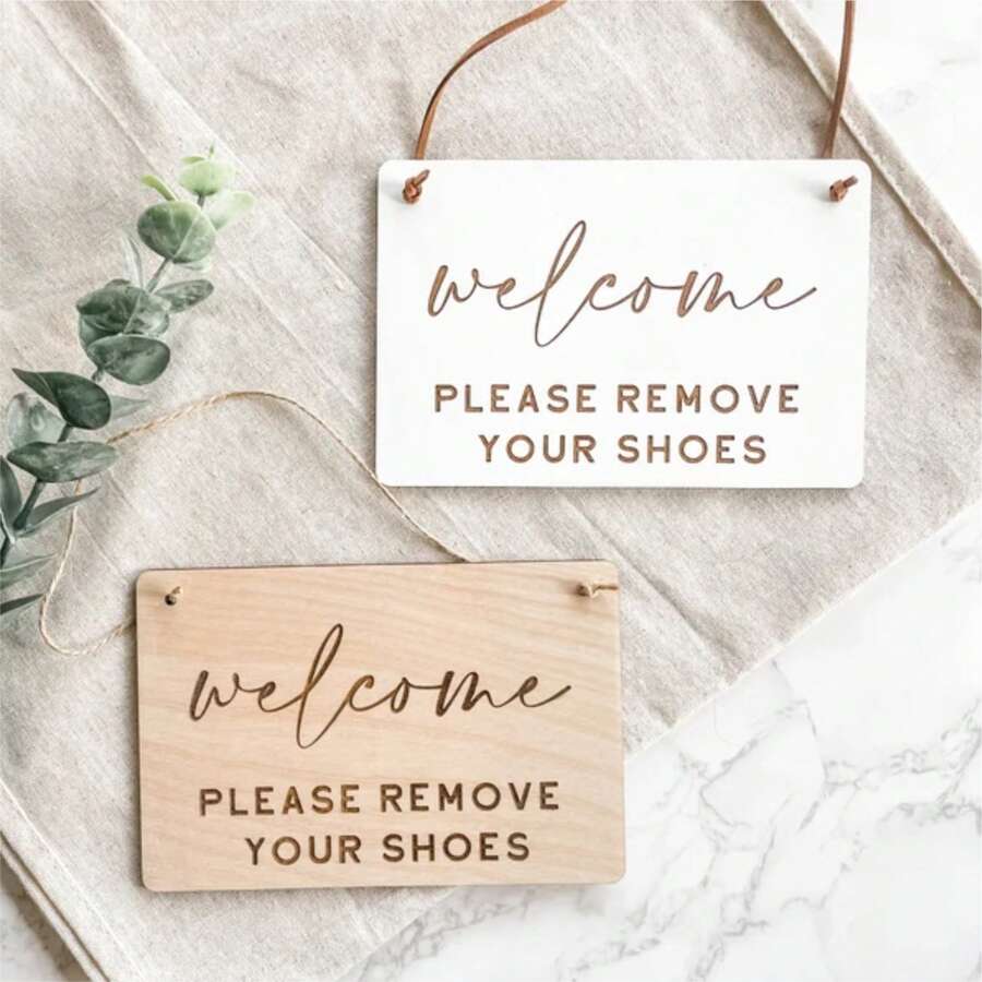 1pc Please Remove Your Shoes Sign, No Shoes Sign, Wood Carving Remove ...