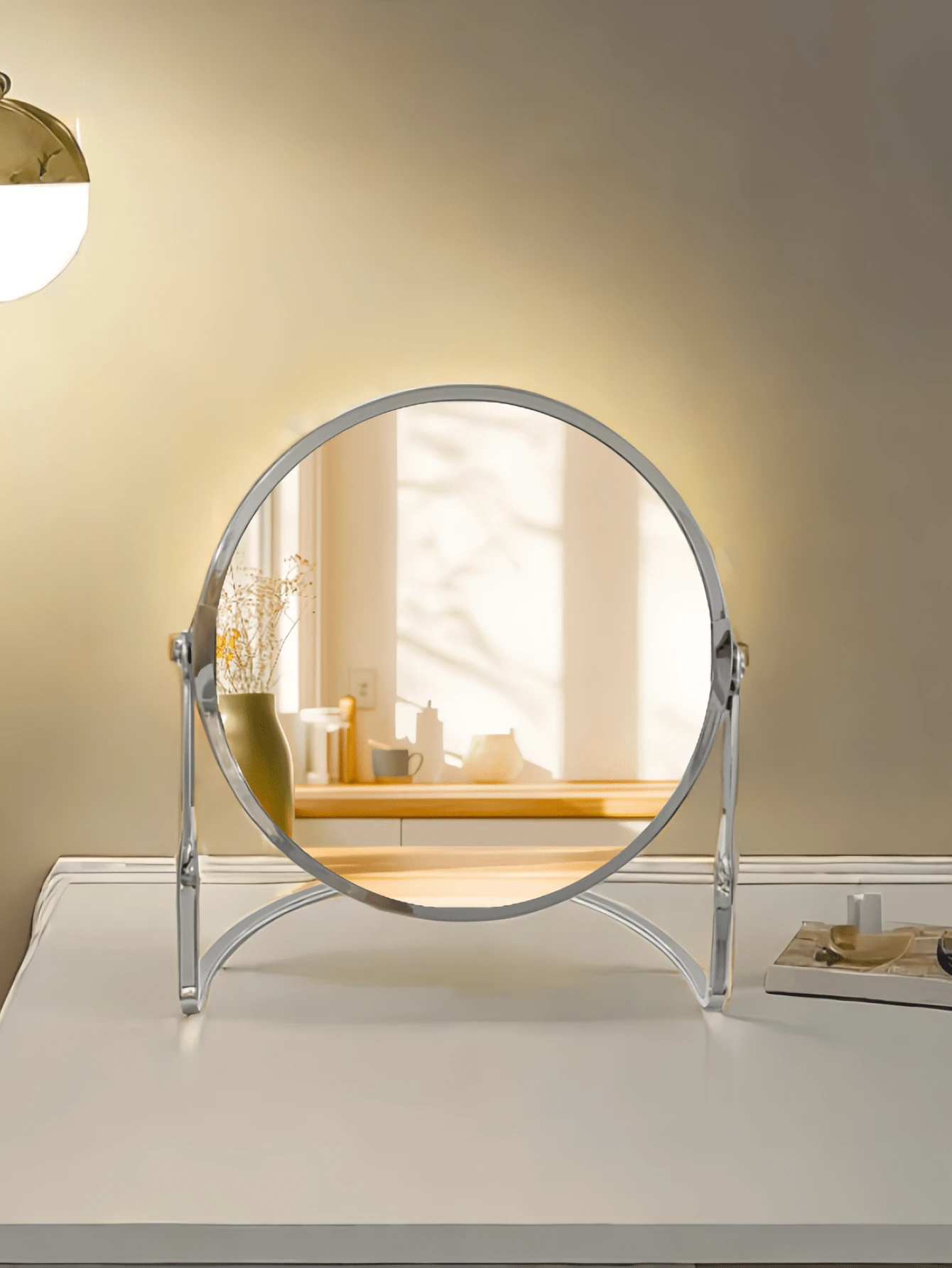 High Definition Single Stand Double Sided 2X Magnifying Vanity Mirror ...