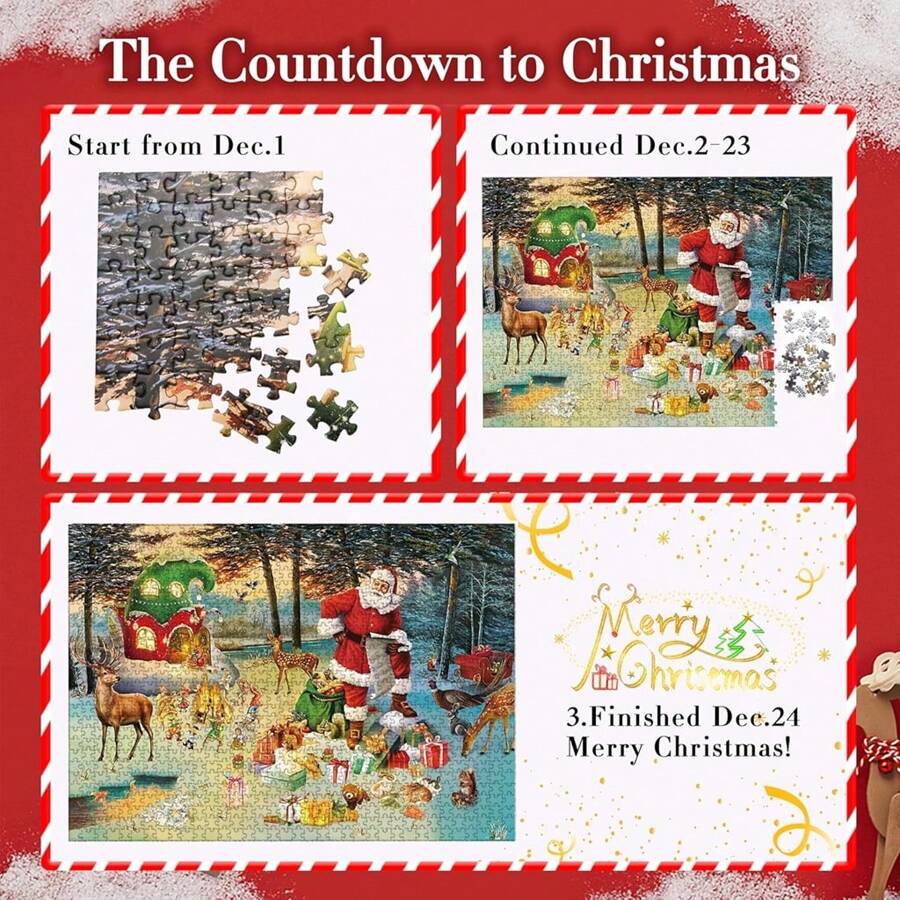 Puzzle Advent Calendar 2024 – 1008 Pieces Christmas Countdown Puzzle ...