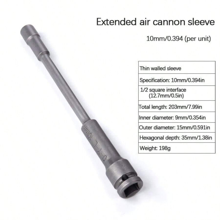 5pcs Heavy Duty Deep Impact Sockets Set, Metric Wrench Long Sockets, 8 ...