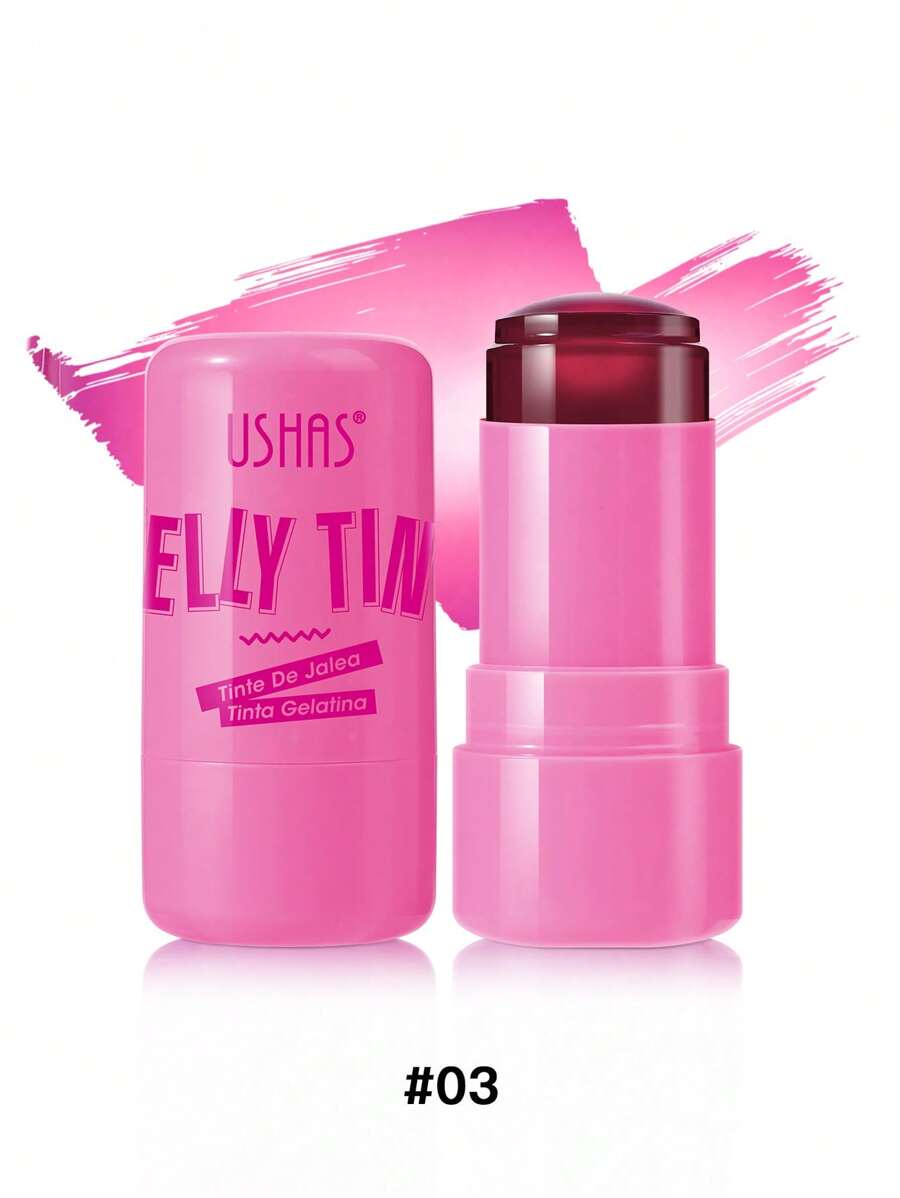 USHAS Ushas, 4-Colors 2-In-1 Jelly Blush And Lip Gloss Stick ...