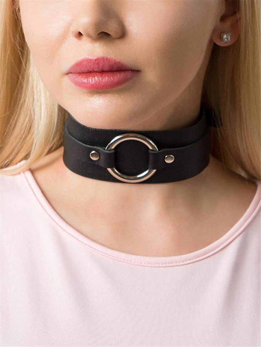 Gothic Choker Goth Girls Vegan Leather Collar Punk Chokers Harajuku Emo ...