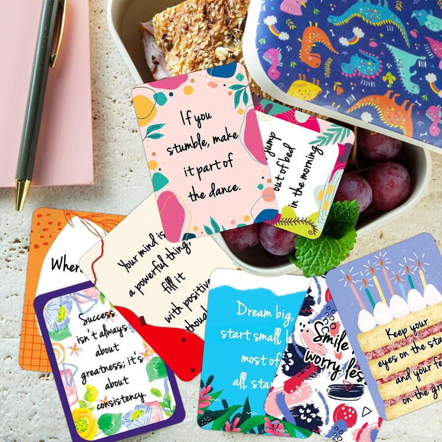 50pcs Inspirational Affirmation Cards, Colorful Uplifting Quotes Cards ...